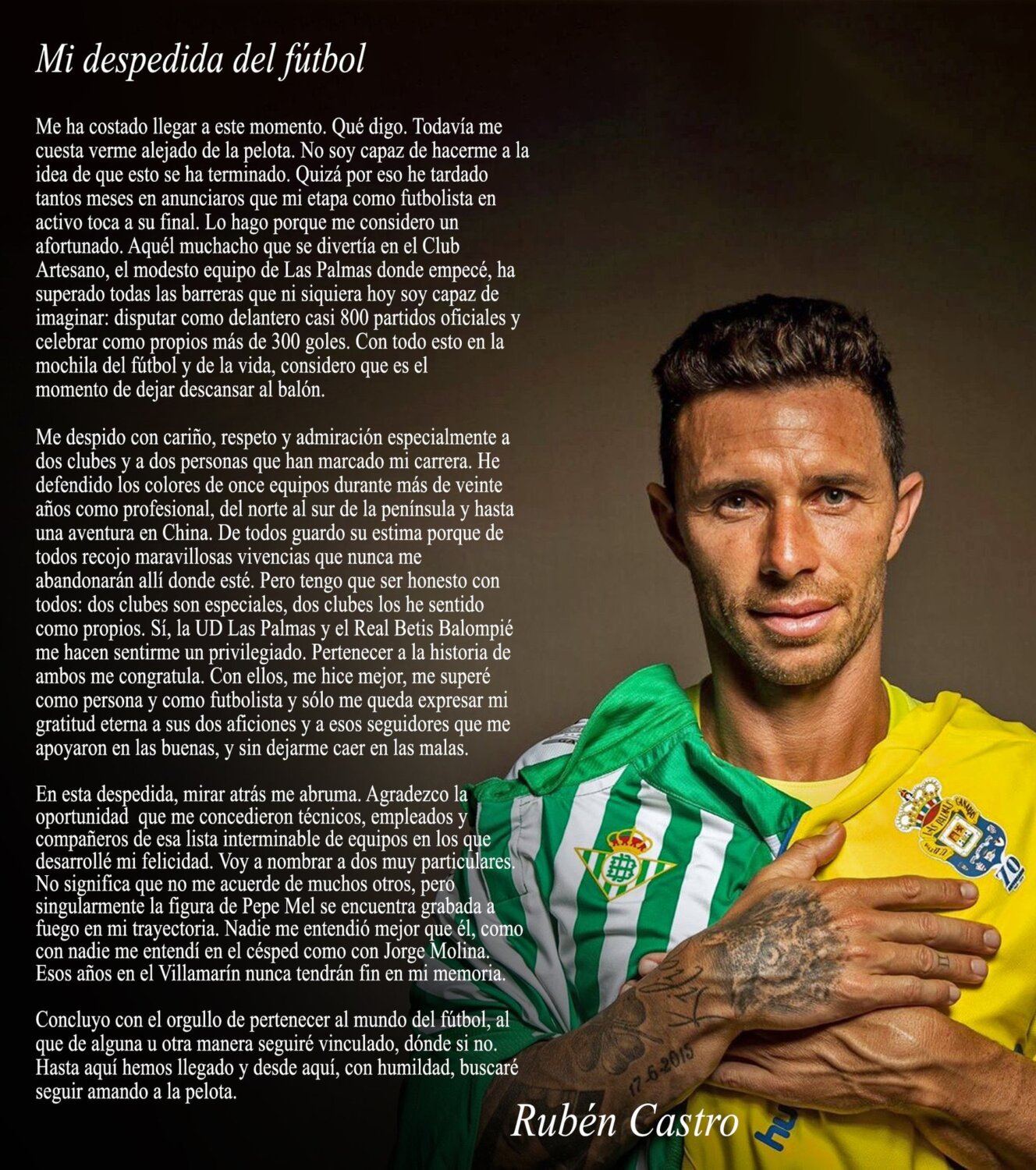 Rubén Castro anuncia su retirada del fútbol - Radio Televisión Canaria